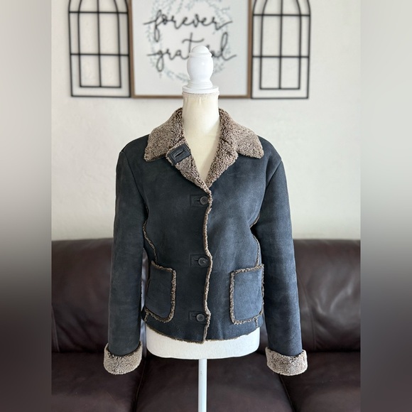 J. Crew | Jackets & Coats | Jcrew Rare 0 Shearling Suede Buttonup ...